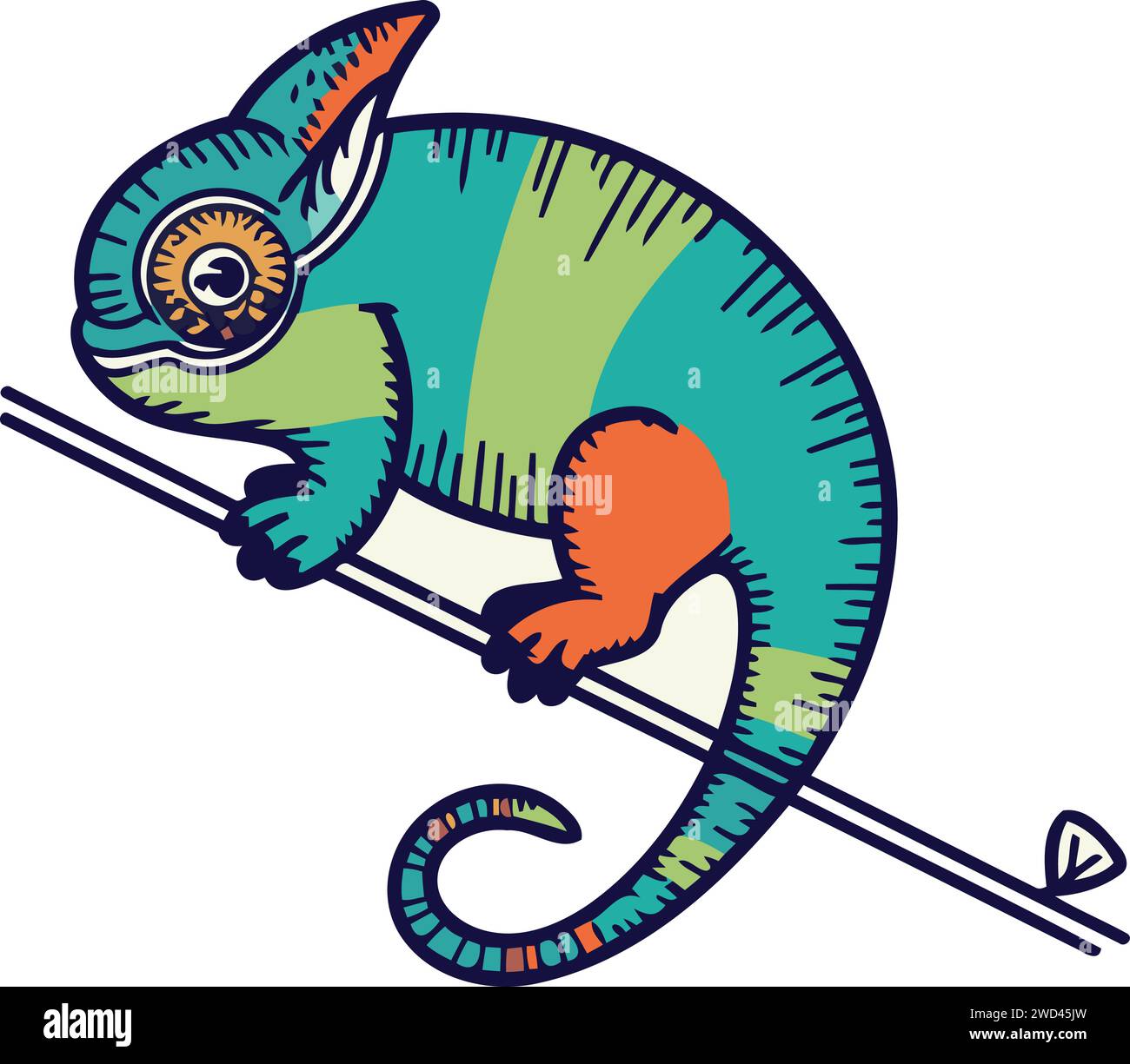 Chameleon cartoon icon. Animal cute and creature theme. Isolated design ...