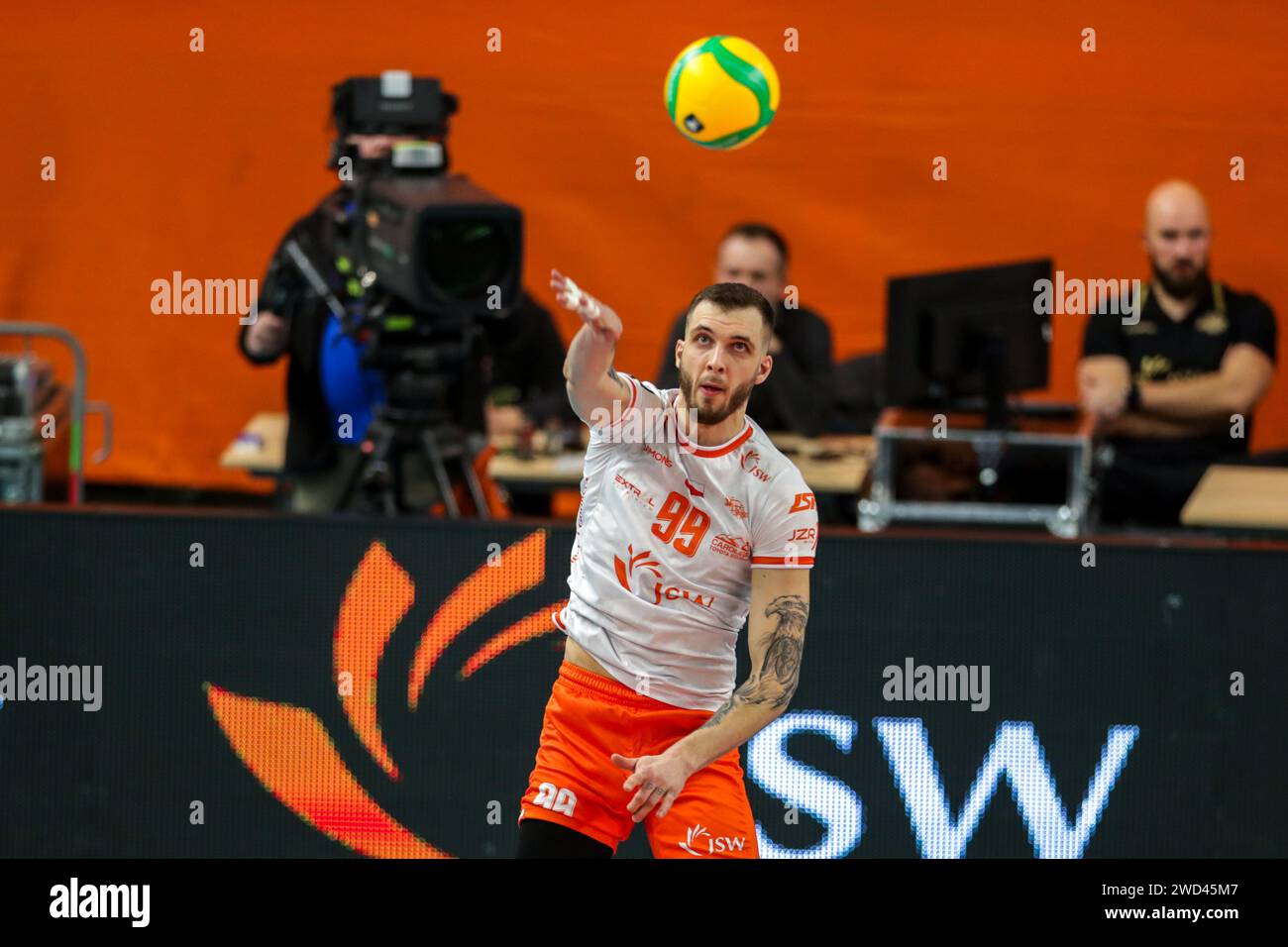 Norbert Hubert of Jastrzebski Wegiel seen in action during CEV Champions League Volley 2024 ...