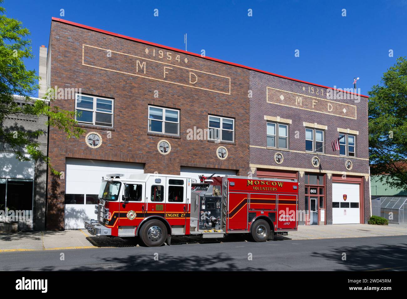Moscow, ID, USA - May 23, 2023; Moscow Idaho fire department pumper ...