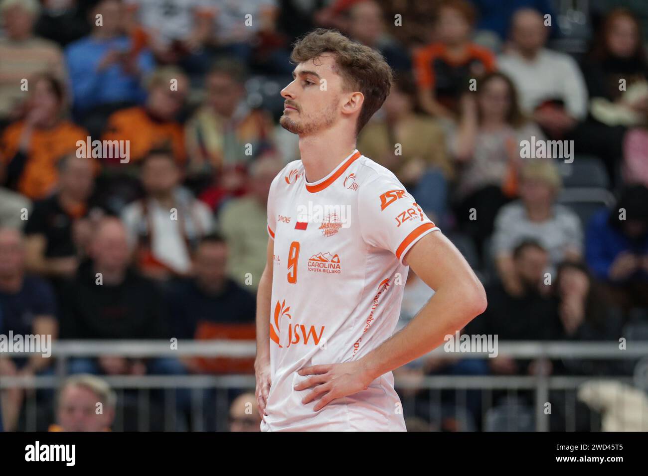 Jean Patry of Jastrzebski Wegiel seen in action during CEV Champions League Volley 2024 ...