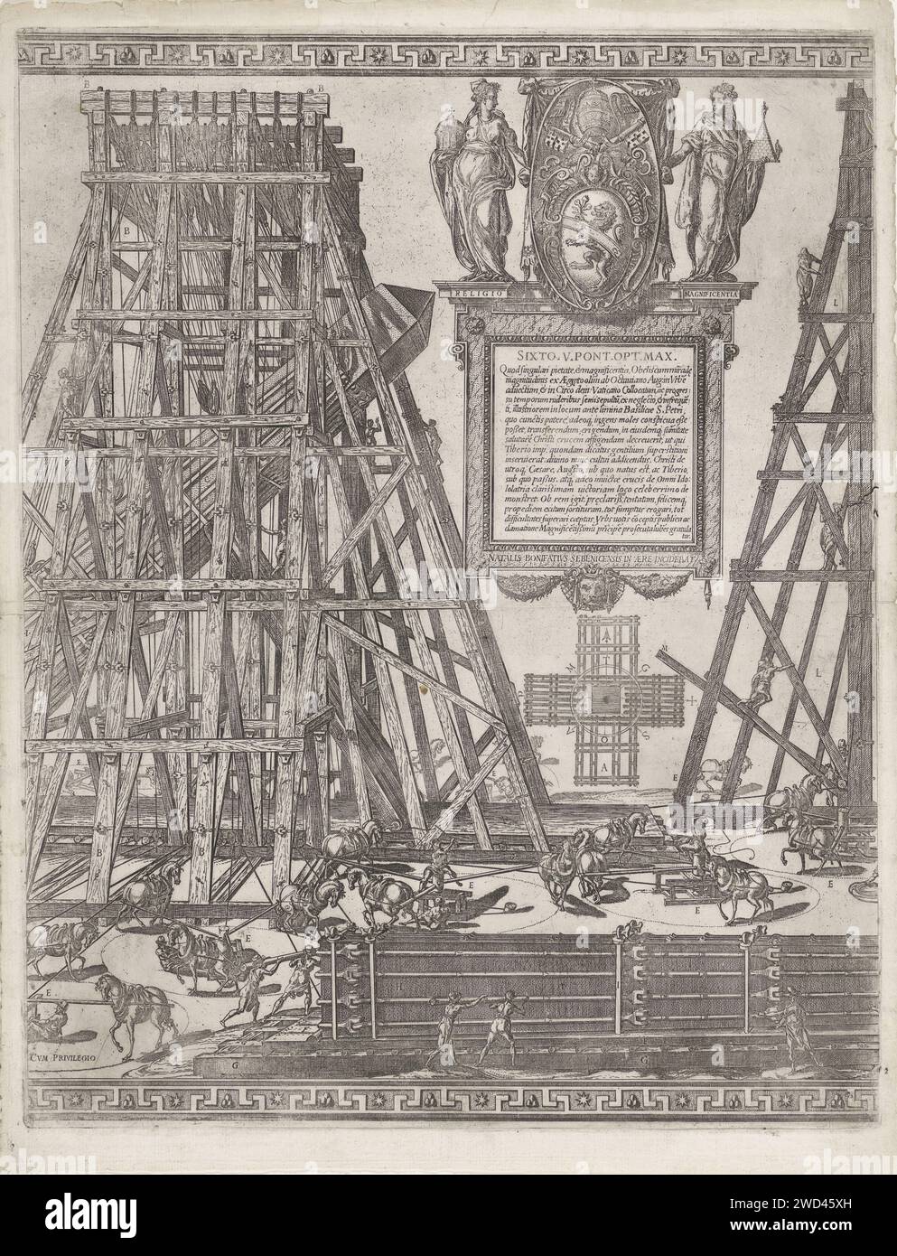 Setting up the Obelisk on St. Pietersplein, Natal Bonifazio da Sebenico ...