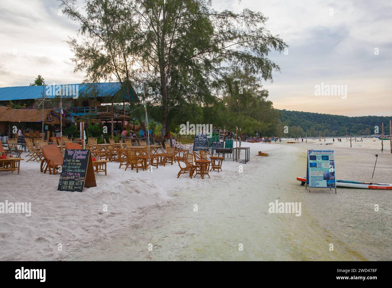 Koh Rong Sanloem, Cambodia, April 27 2019: Serene sunset scene at a ...