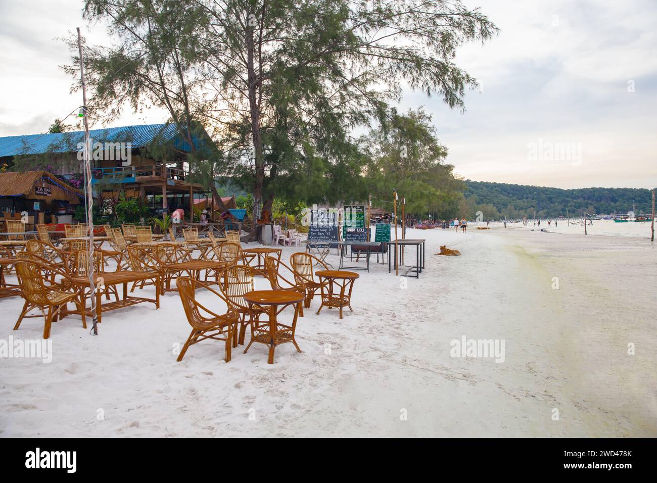 Koh Rong Sanloem, Cambodia, April 27 2019: Serene sunset scene at a ...