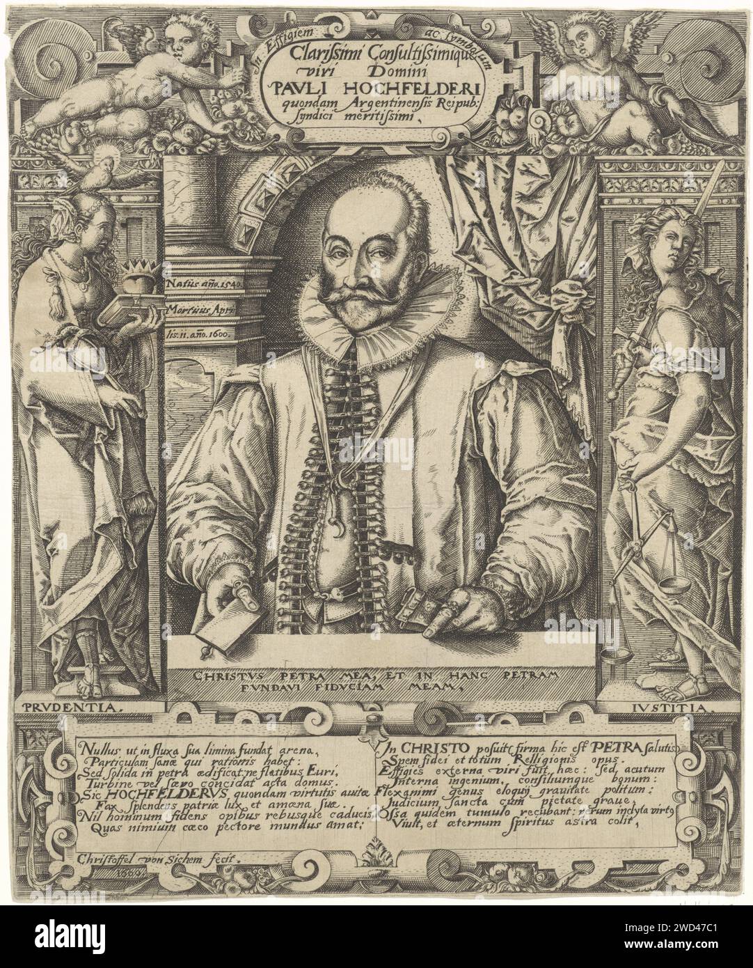 Portrait of Paul Hochfelder, Christoffel van Sichem (I), 1600 print ...