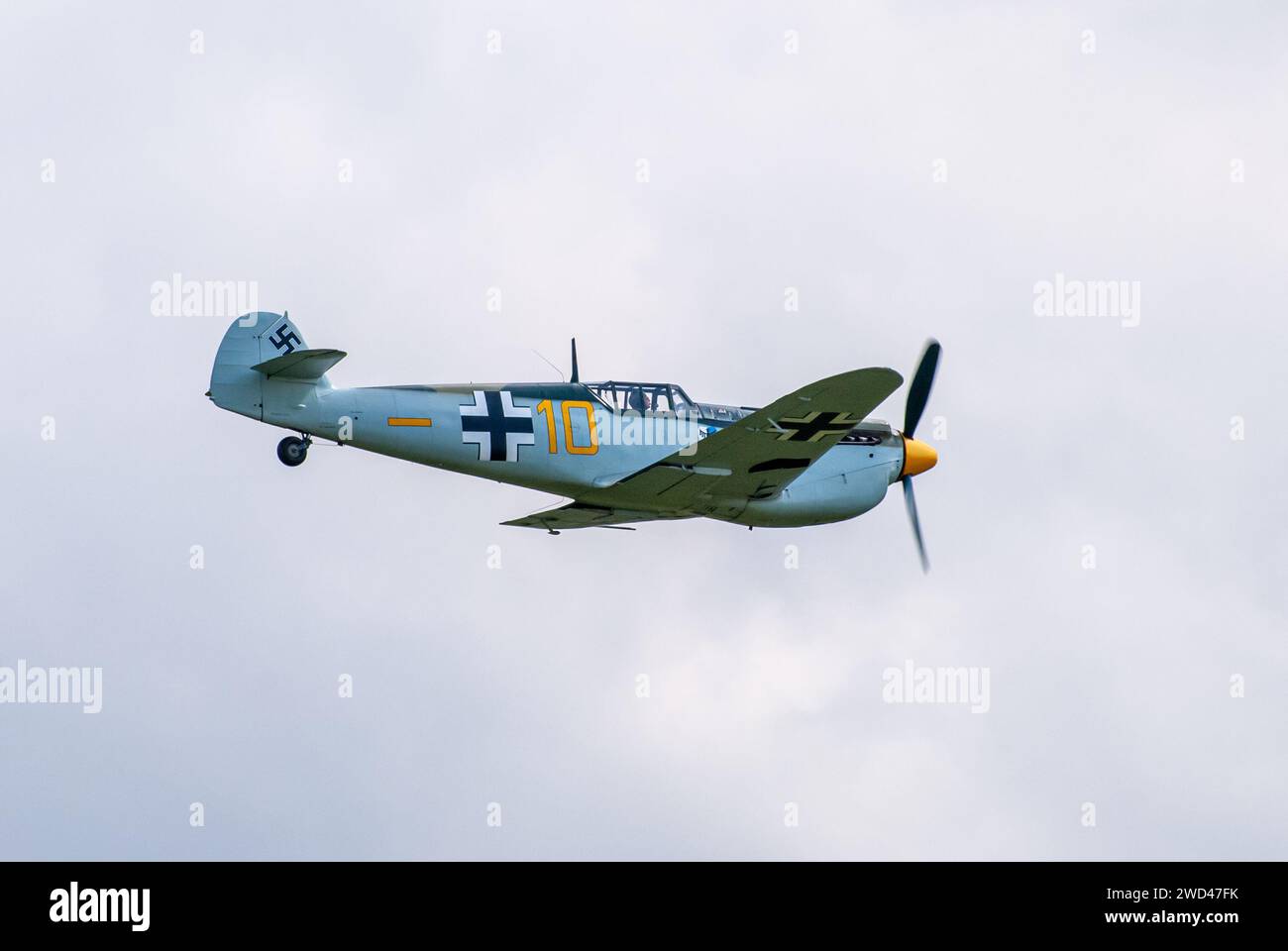 Messerschmitt Bf 109 with Hispano engine in formation flight. The well ...