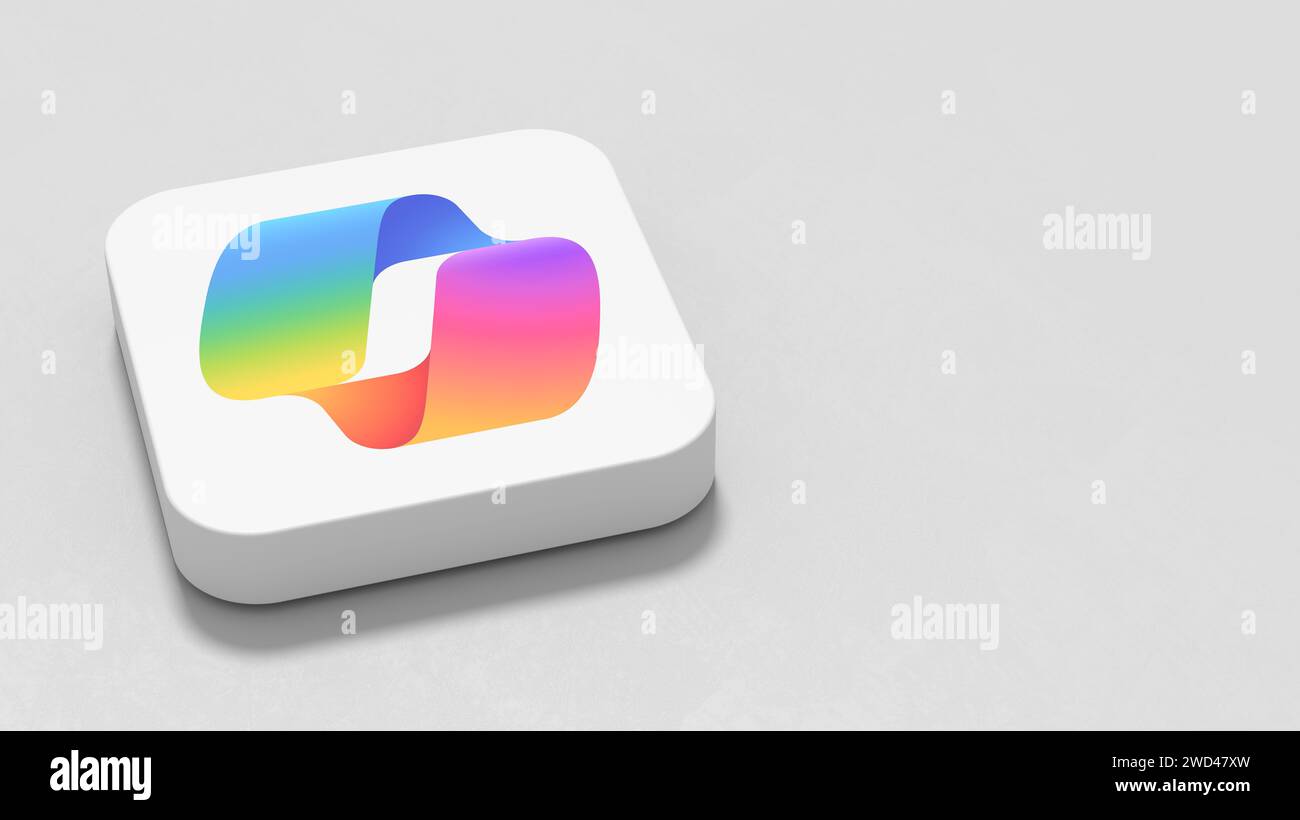 Microsoft Copilot App Icon on Gray Background with Copy Space Stock ...