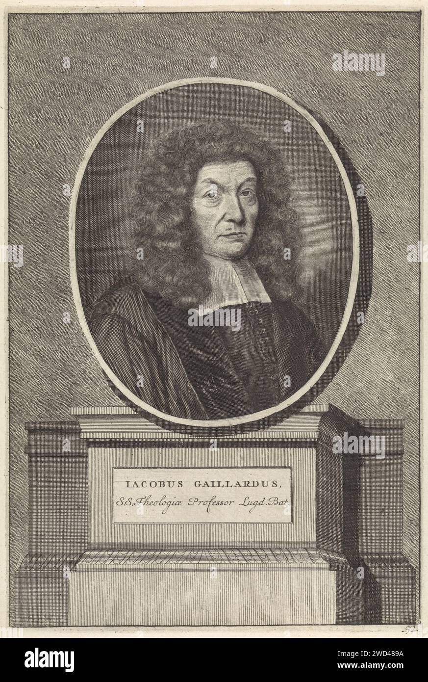 Portrait of Jacobus Gaillardus, Anthony van Zijlvelt, 1714 - 1720 print ...