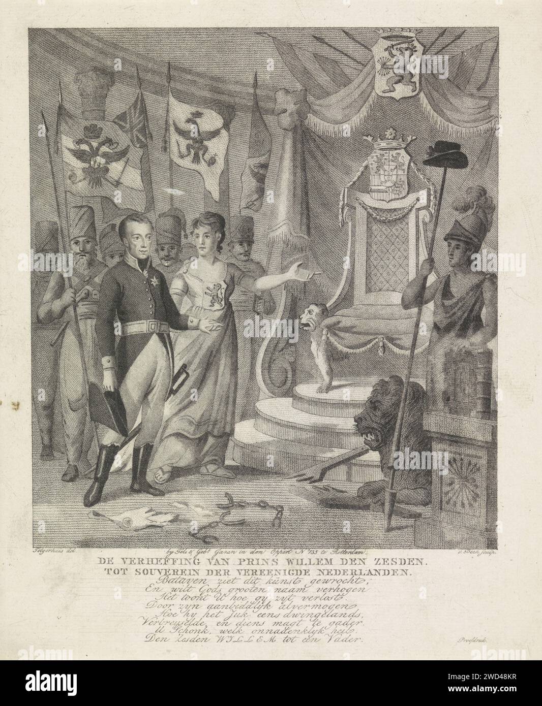 Allegory on the inauguration of Prince Willem Frederik as sovereign ...