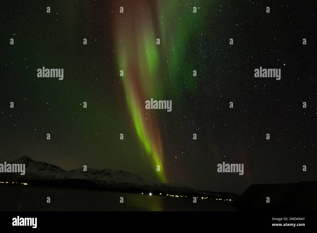 Green Northern Lights in Norway Stock Photo - Alamy