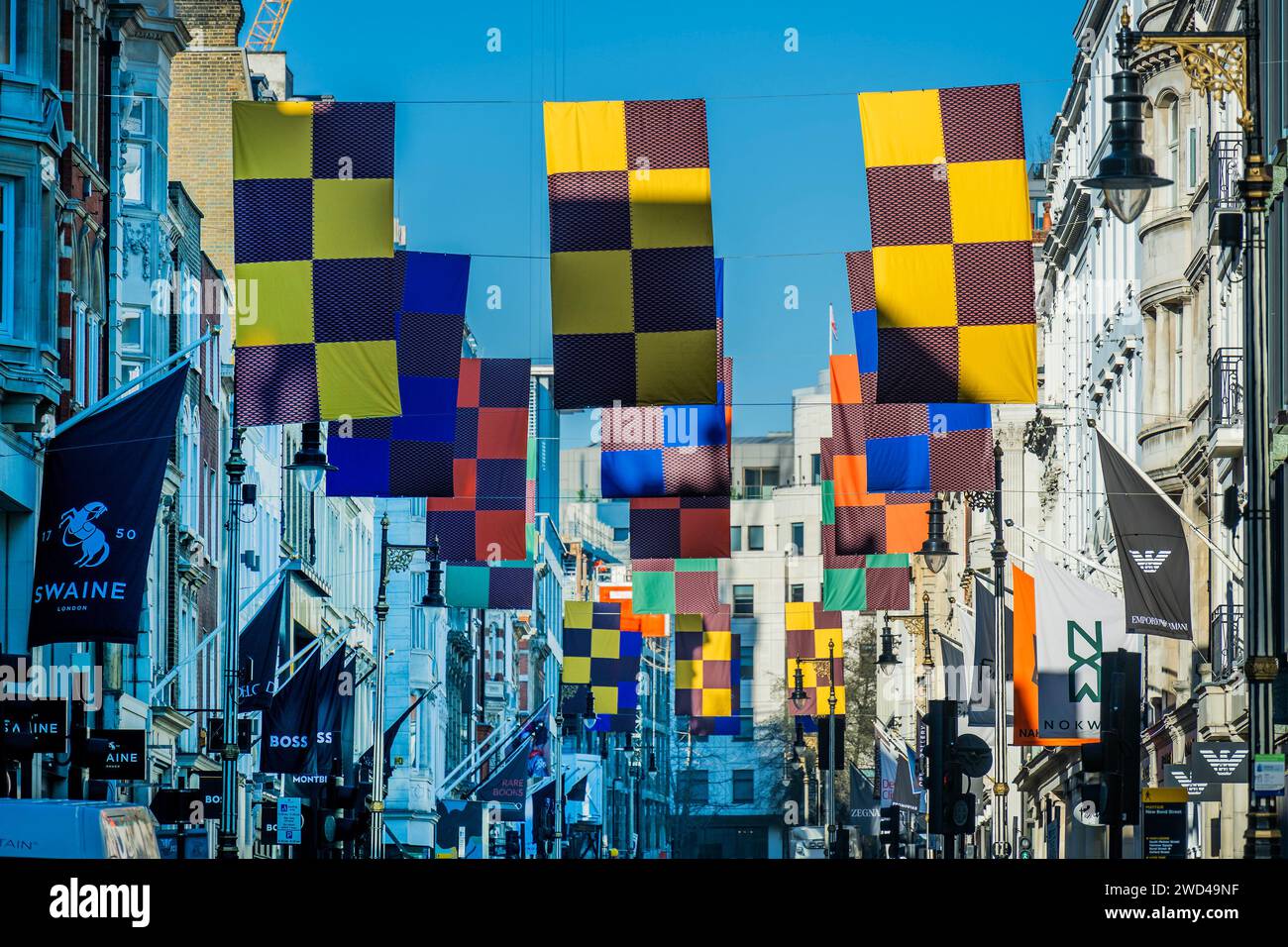 London, UK. 18th Jan, 2024. New Louis Vuitton LV Lovers Flags in Bond ...