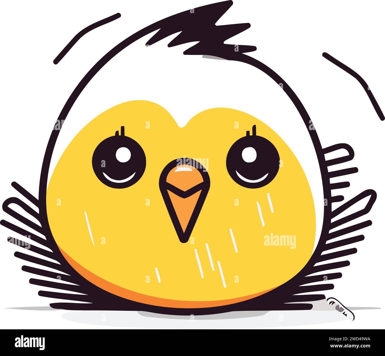 Cute little chick. Vector illustration. Isolated on white background ...