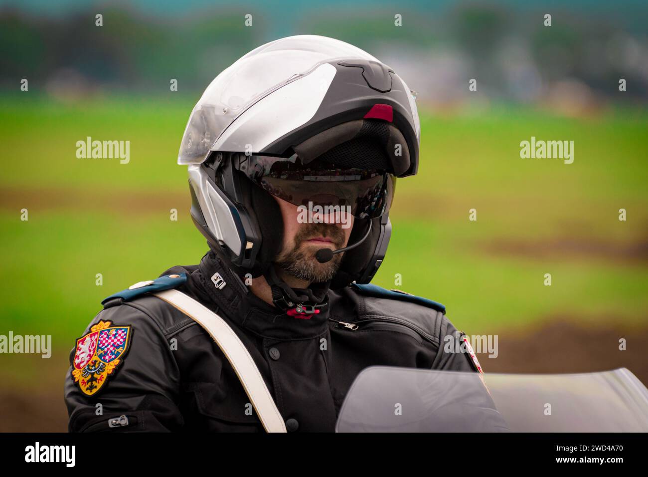 Police officers in leather hi-res stock photography and images - Alamy