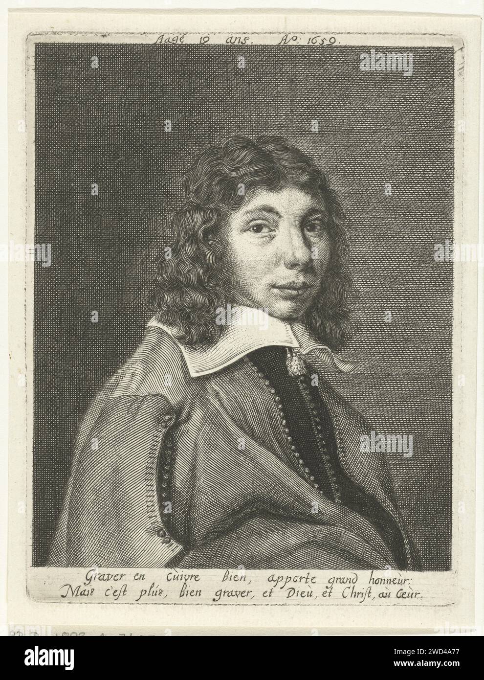 Self -portrait at the age of 19, Hendrik Bary, After 1659 - 1707 print ...