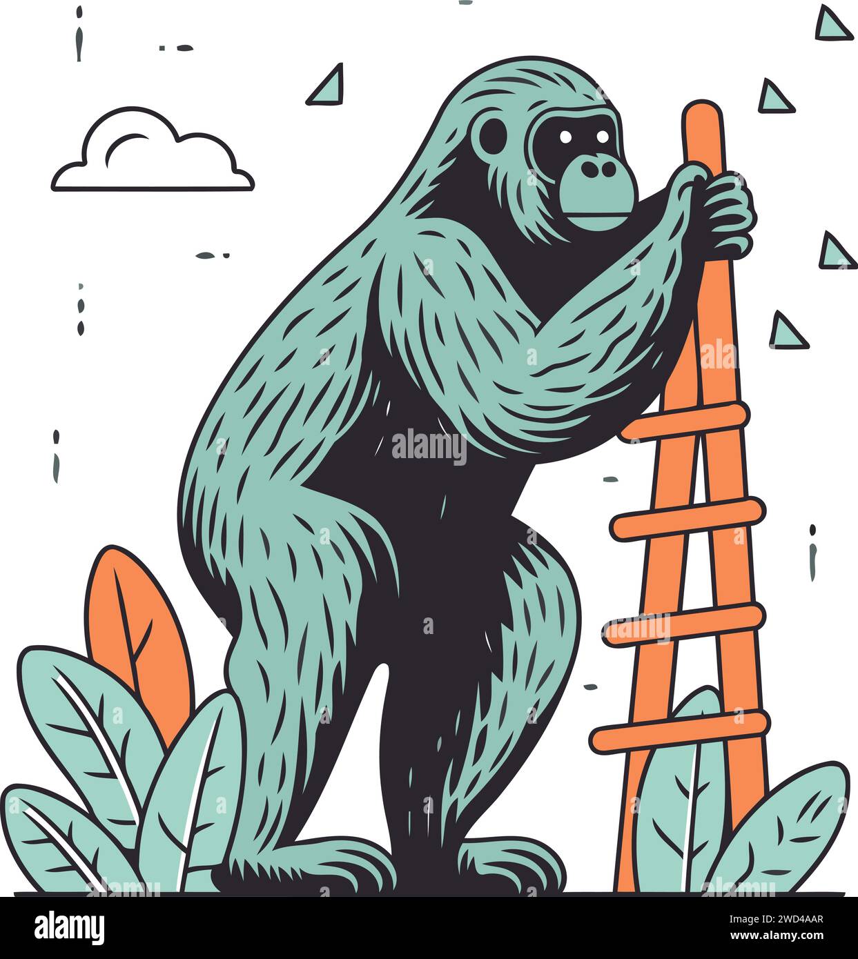 Monkey ladder Stock Vector Images - Alamy