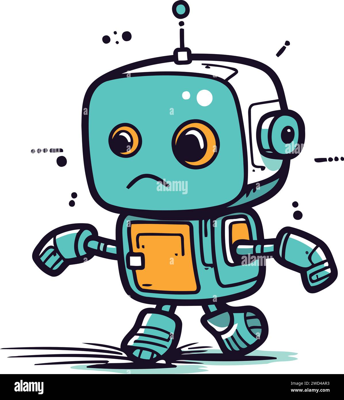 Sad face robot Stock Vector Images - Alamy