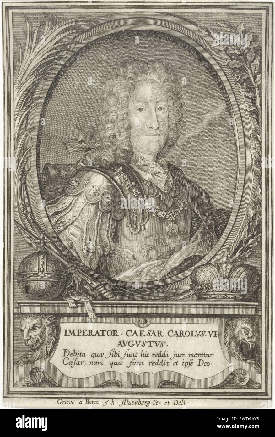Portrait of Emperor Karel VI, Jean Henri van Schawberg, 1732 - 1740 ...
