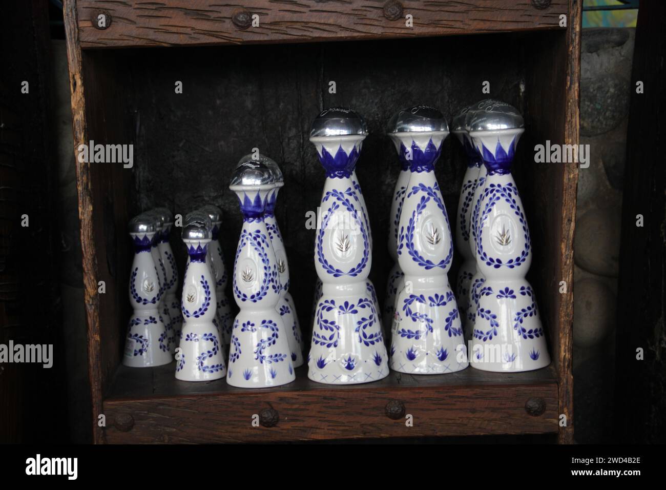Ceramic Mexican Liquor Bottles Stock Photo - Alamy