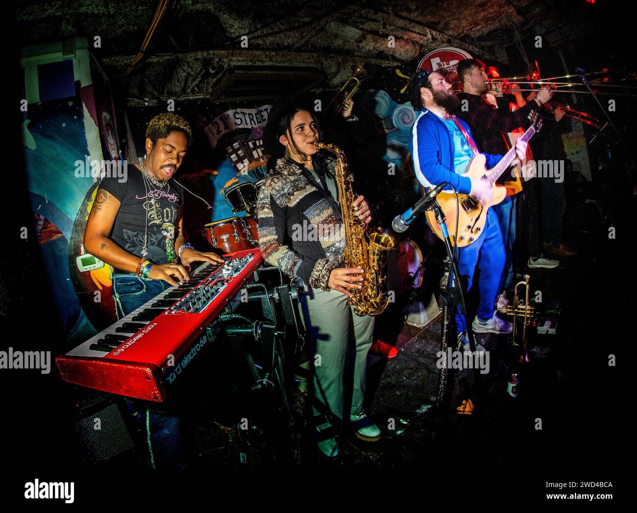 The band DIE SPITZ performs at the FarOut Lounge, Austin, Texas Stock ...