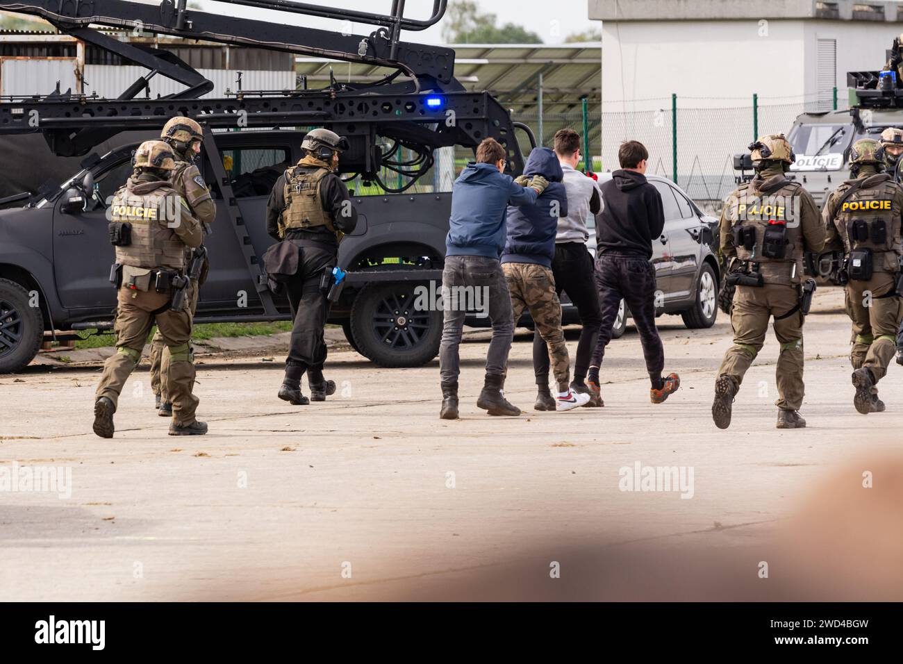 Swat special forces police and tactical units in uniform rescue ...