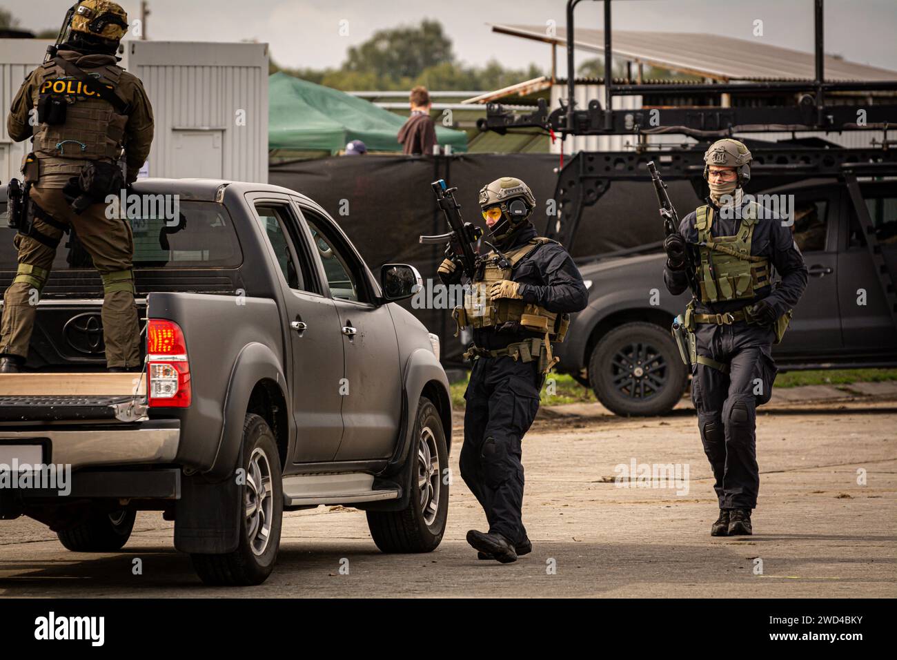 Swat special forces police and tactical units in uniform rescue ...