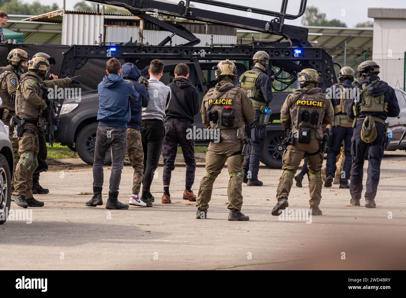 Special forces SWAT police arresting criminals and releasing hostages ...