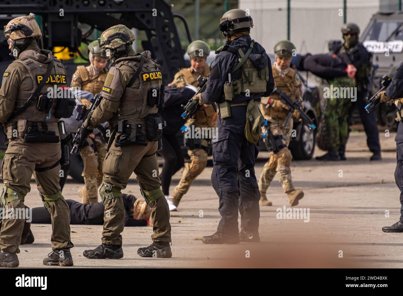 Special forces SWAT police arresting criminals and releasing hostages ...