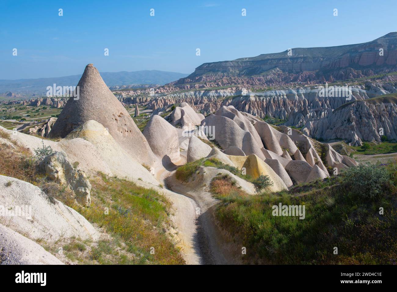 Fairy chimneys aerial view in Goreme Historic National Park in ...