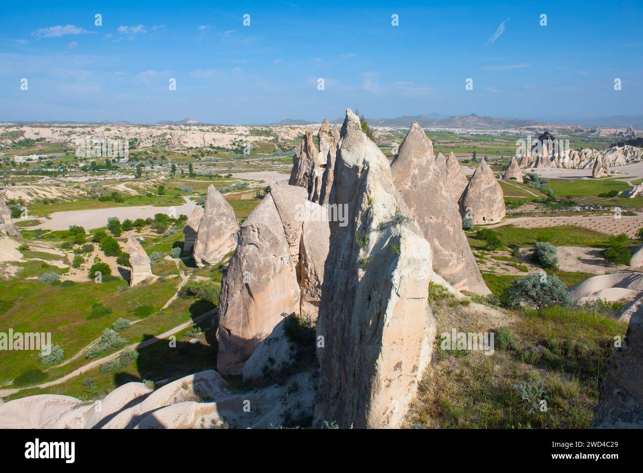 Fairy chimneys aerial view in Goreme Historic National Park in ...