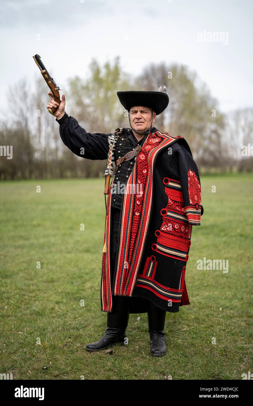 Hortobágy colt outlaw shepherd cute folk costume. 1848-49 revolution ...