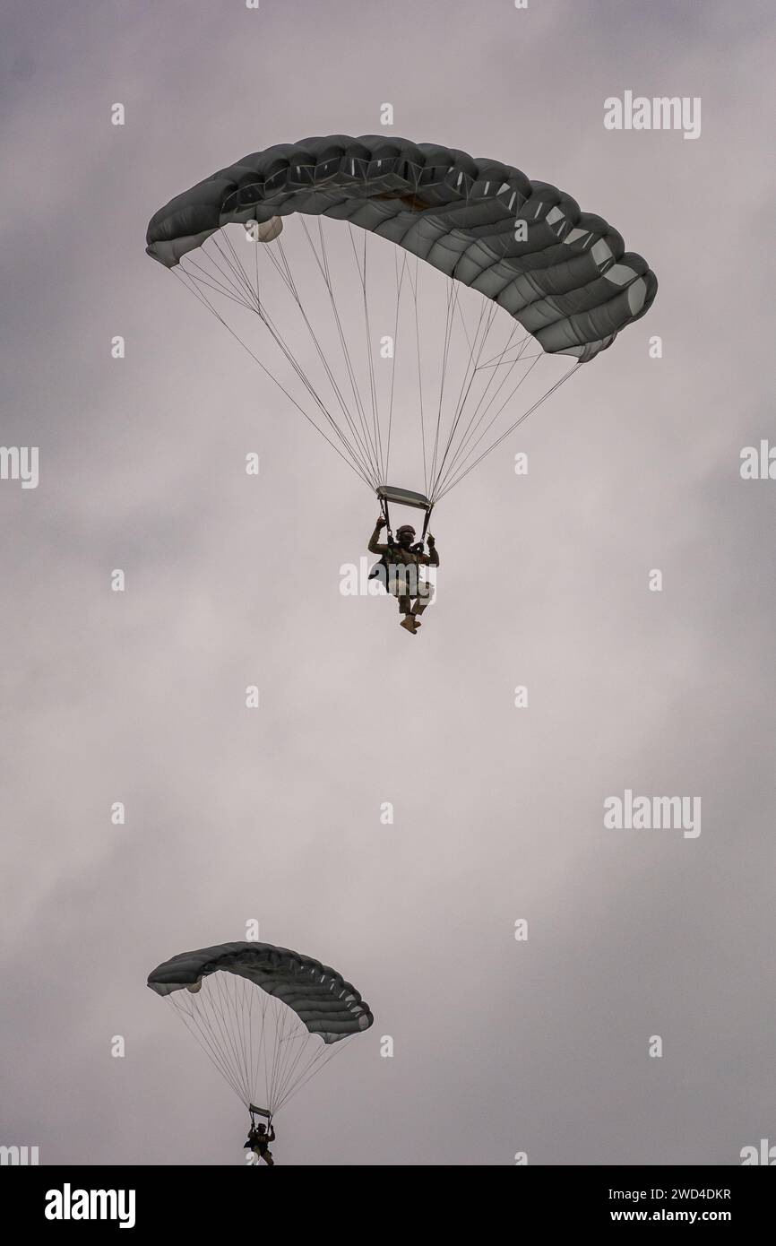 Polish special forces JW AGAT tactical HALO paradrop at NATO days ...