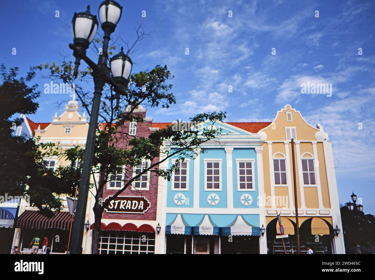 Downtown shopping area filled with colorful Dutch style colorful ...