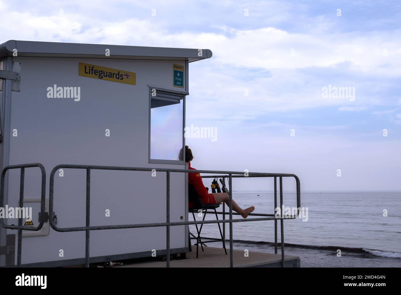Lifeguards watching at the seaside Stock Photo - Alamy