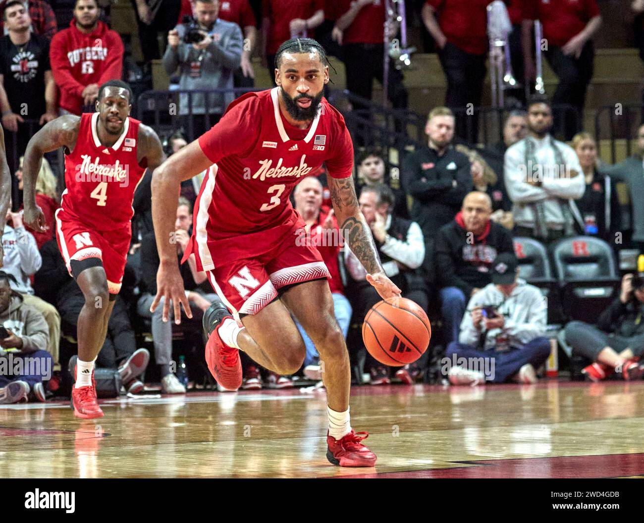 Nebraska Cornhuskers guard Brice Williams (3) pushes the ball up court ...