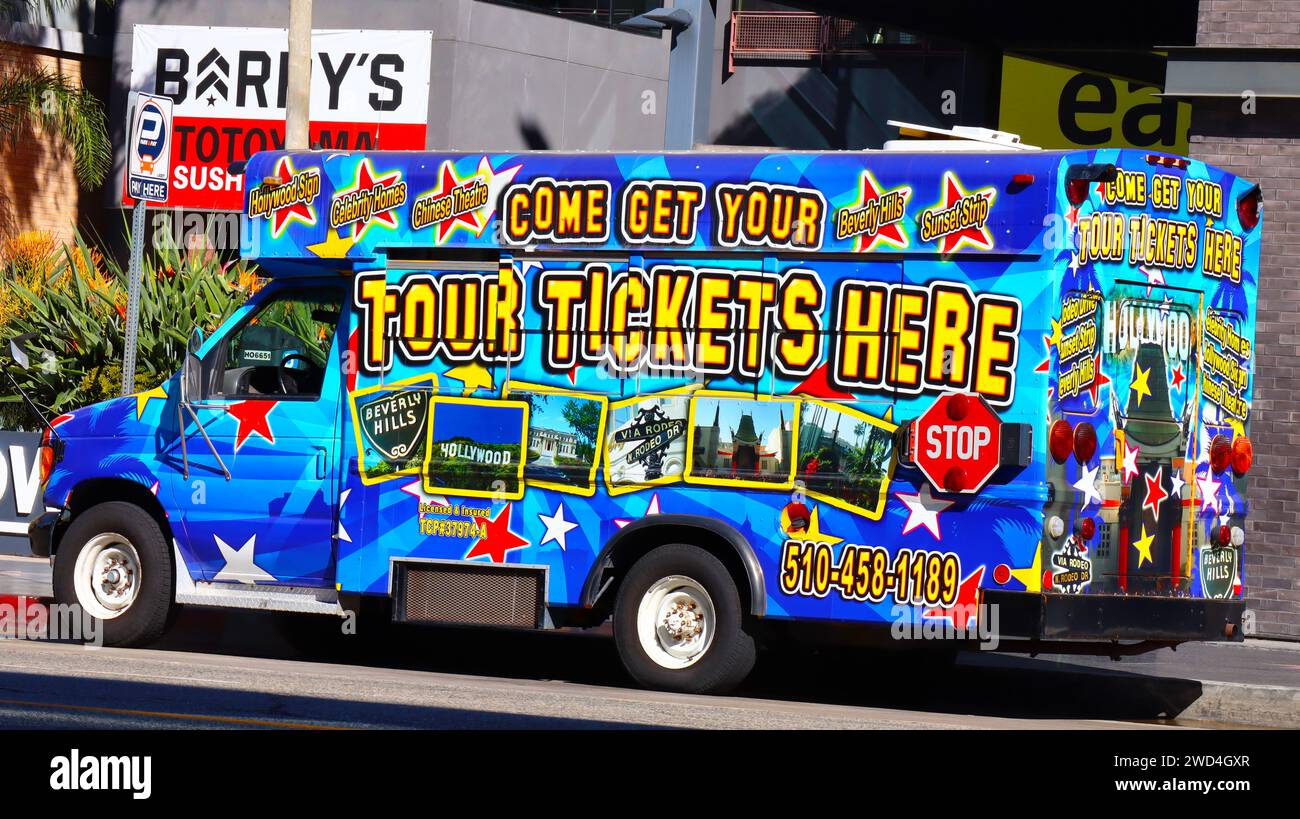 Hollywood, California: Hollywood Tour Tickets Van Stock Photo - Alamy