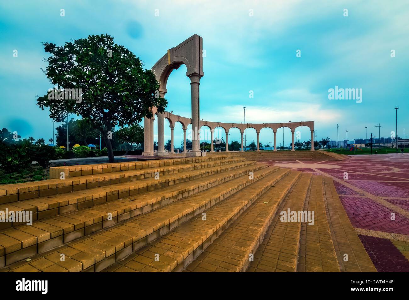 Morning view in Fanateer Beach - Al Jubail City,Saudi Arabia Stock ...