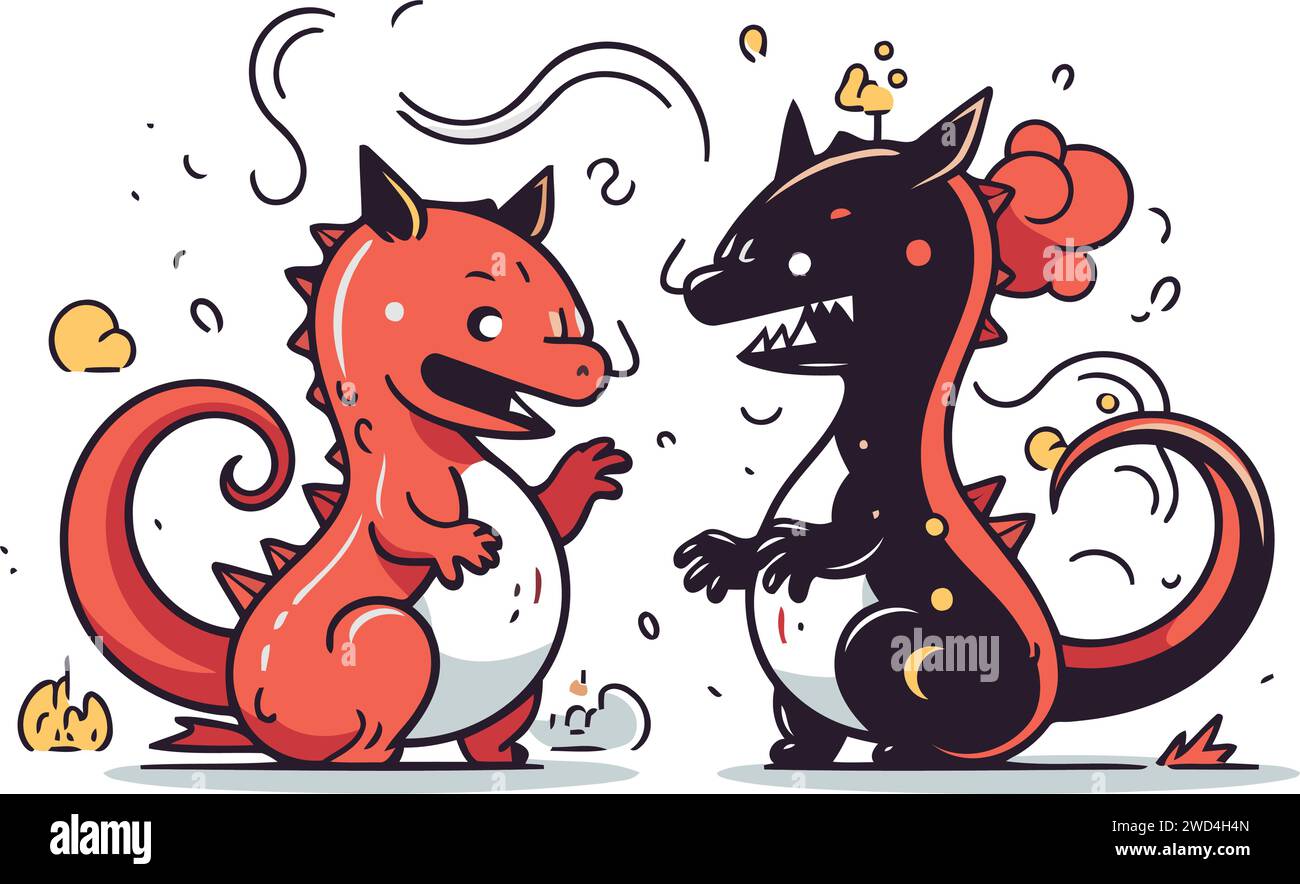 Dragons two Stock Vector Images - Alamy