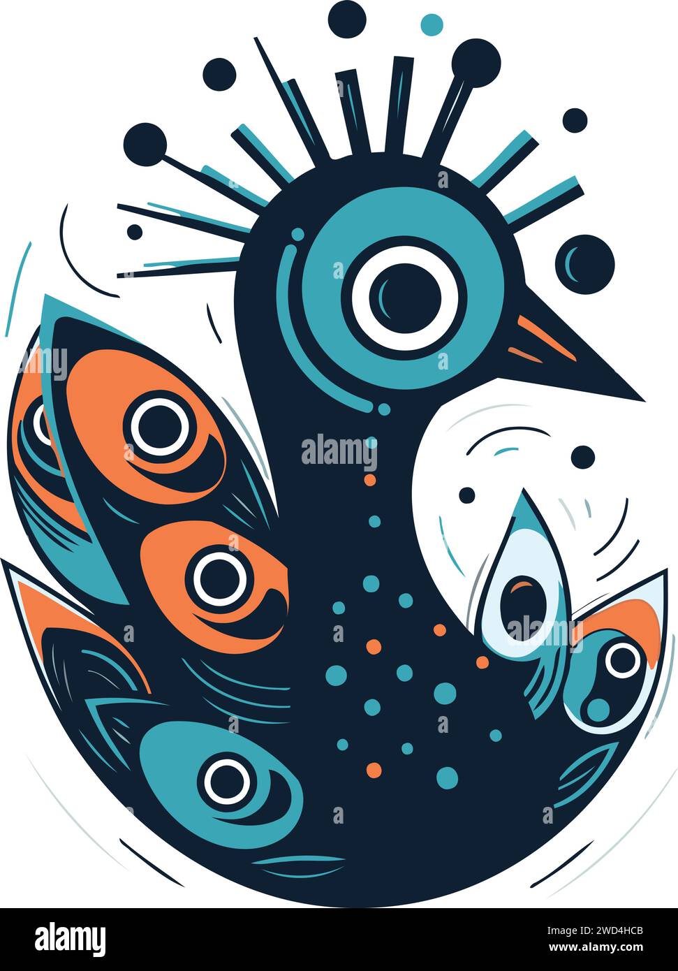 Peacock head feather Stock Vector Images - Alamy