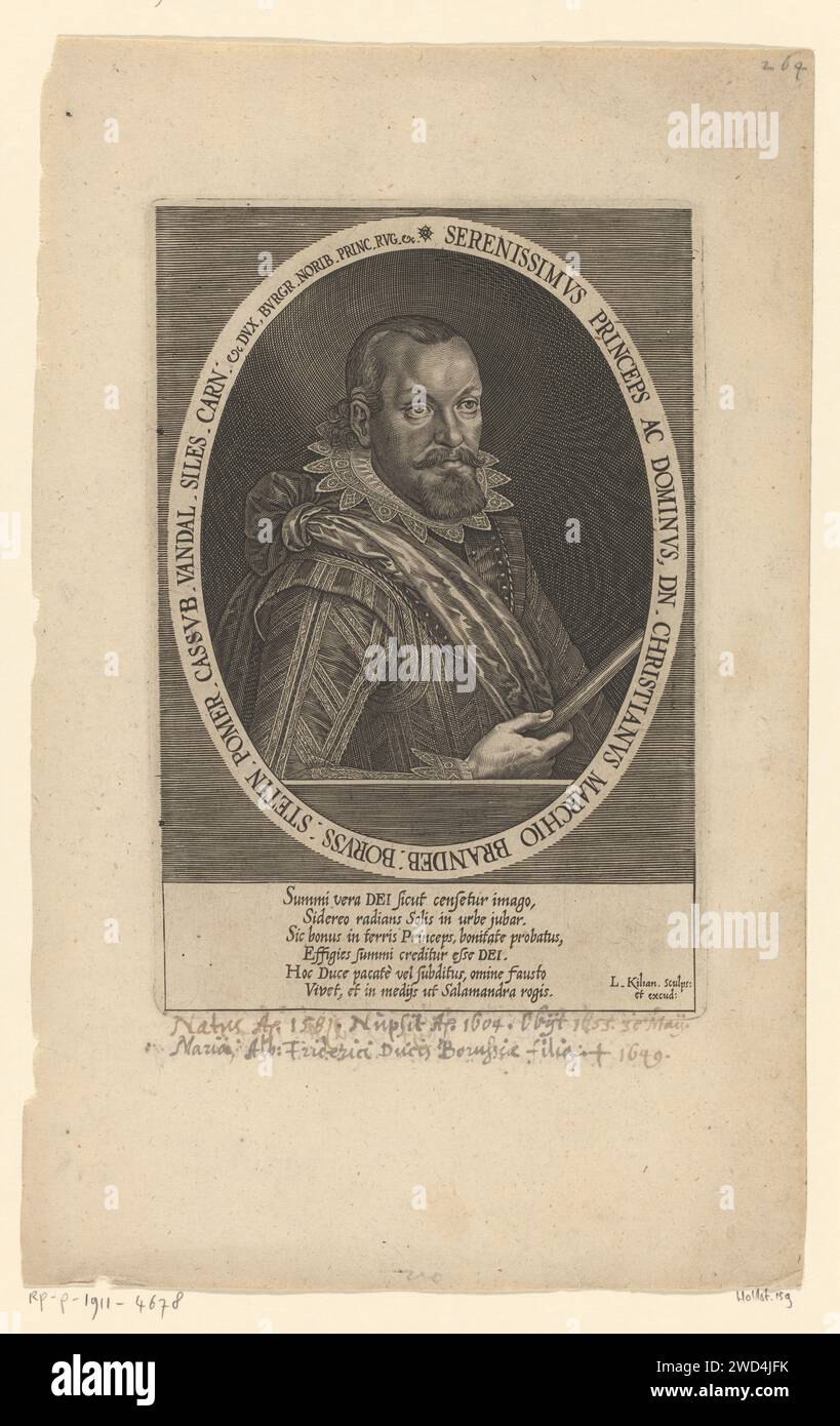 Portrait van Christian von Brandenburg -Kulmbach, Lucas Kilian, 1603 ...