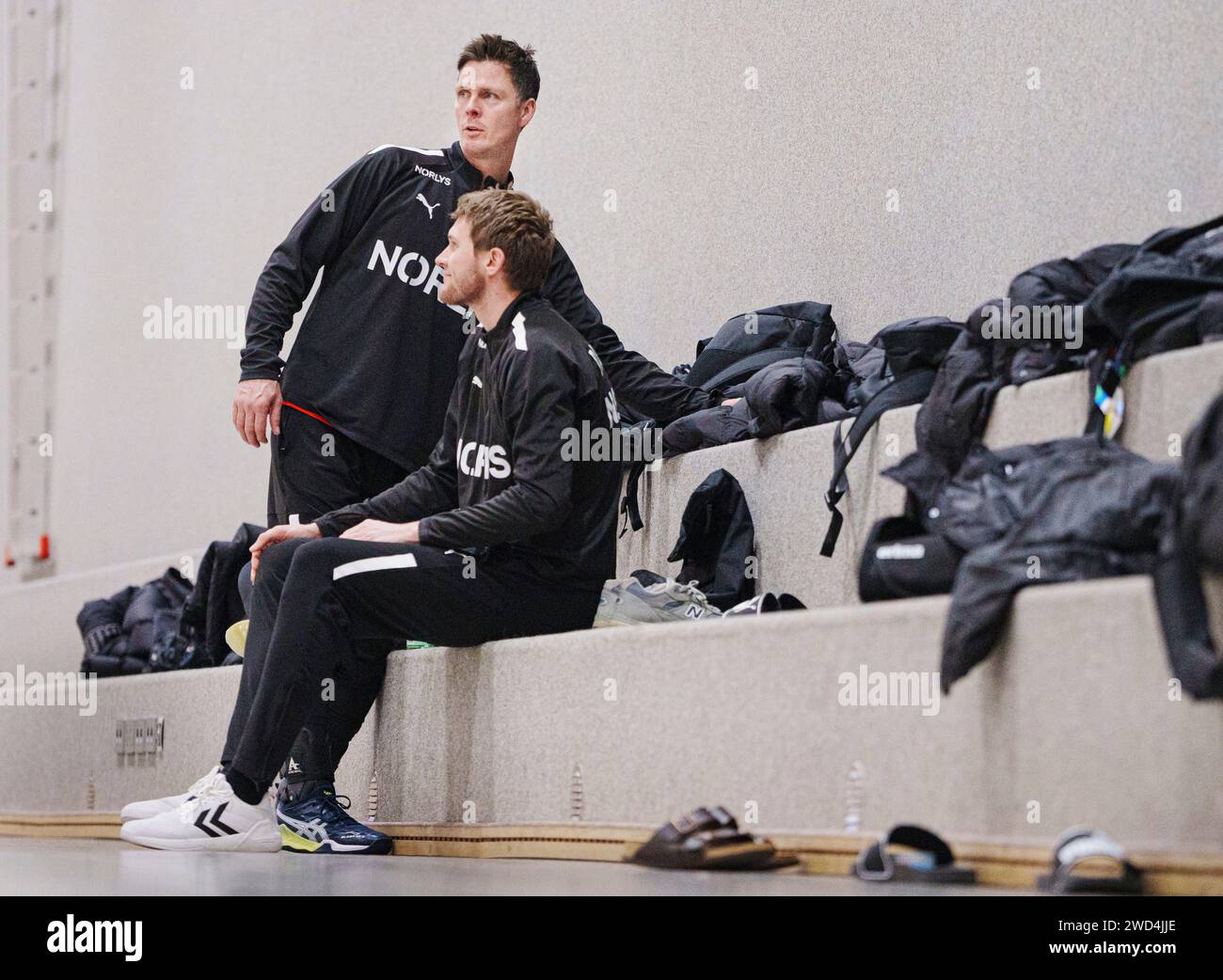 Danish players Hans Lindberg (L) and Magnus Landin during the national ... Danish players Hans Lindberg (L) and Magnus Landin during the national ...