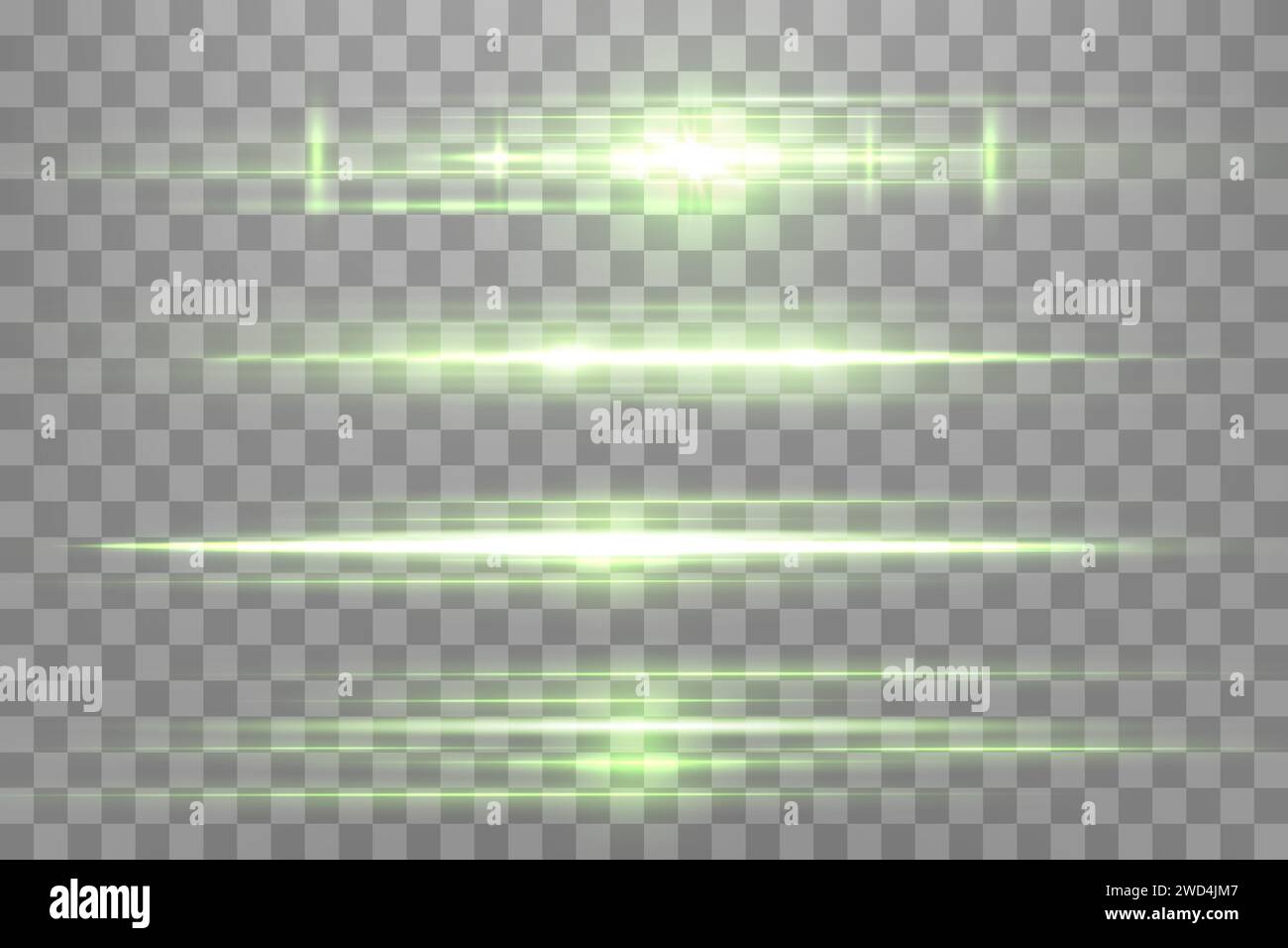 Green lens flares set. Isolated on transparent background. Sun flash ...