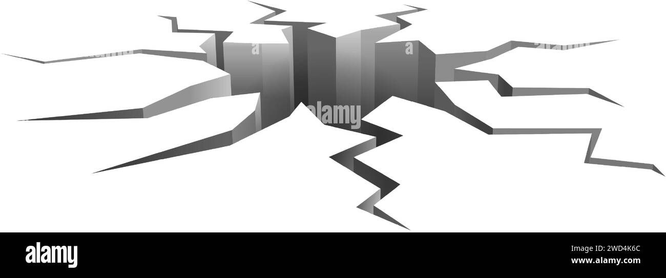 3d realistic earth crack. Cracked ground Stock Vector Image & Art - Alamy