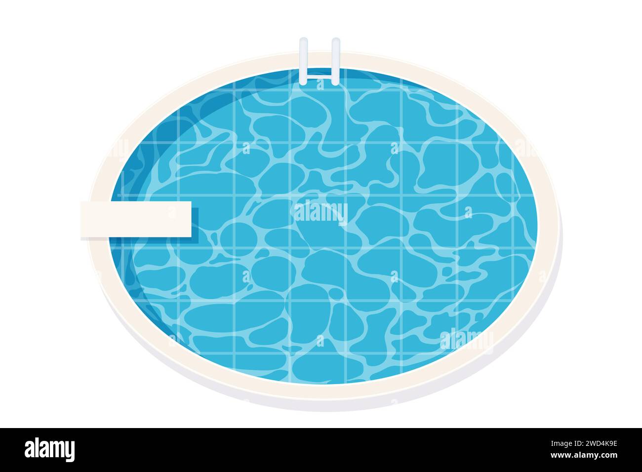 Swimming pool top view in cartoon style isolated on white background ...