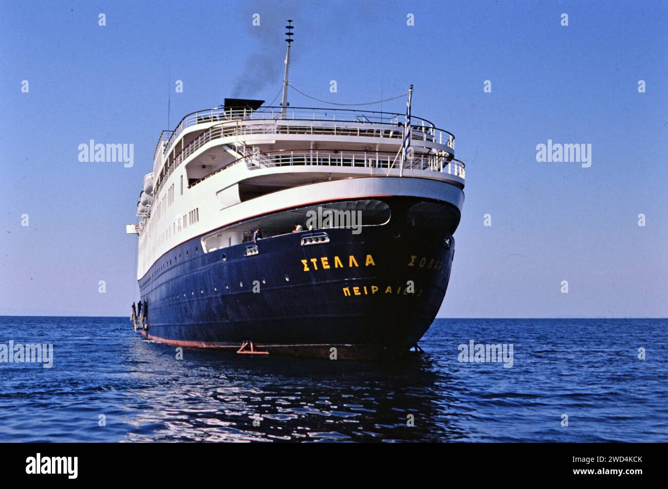Stella Solaris, Sun Lines cruise ship, in the Mediterranean ca. 1992 ...