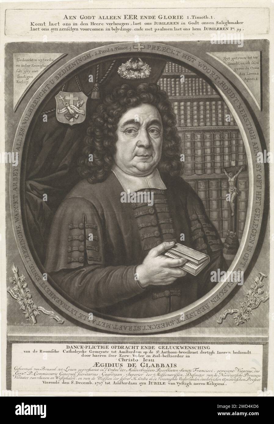 Portret Van Giles de Glabbais, Andries van Buysen (Sr.), 1717 print ...