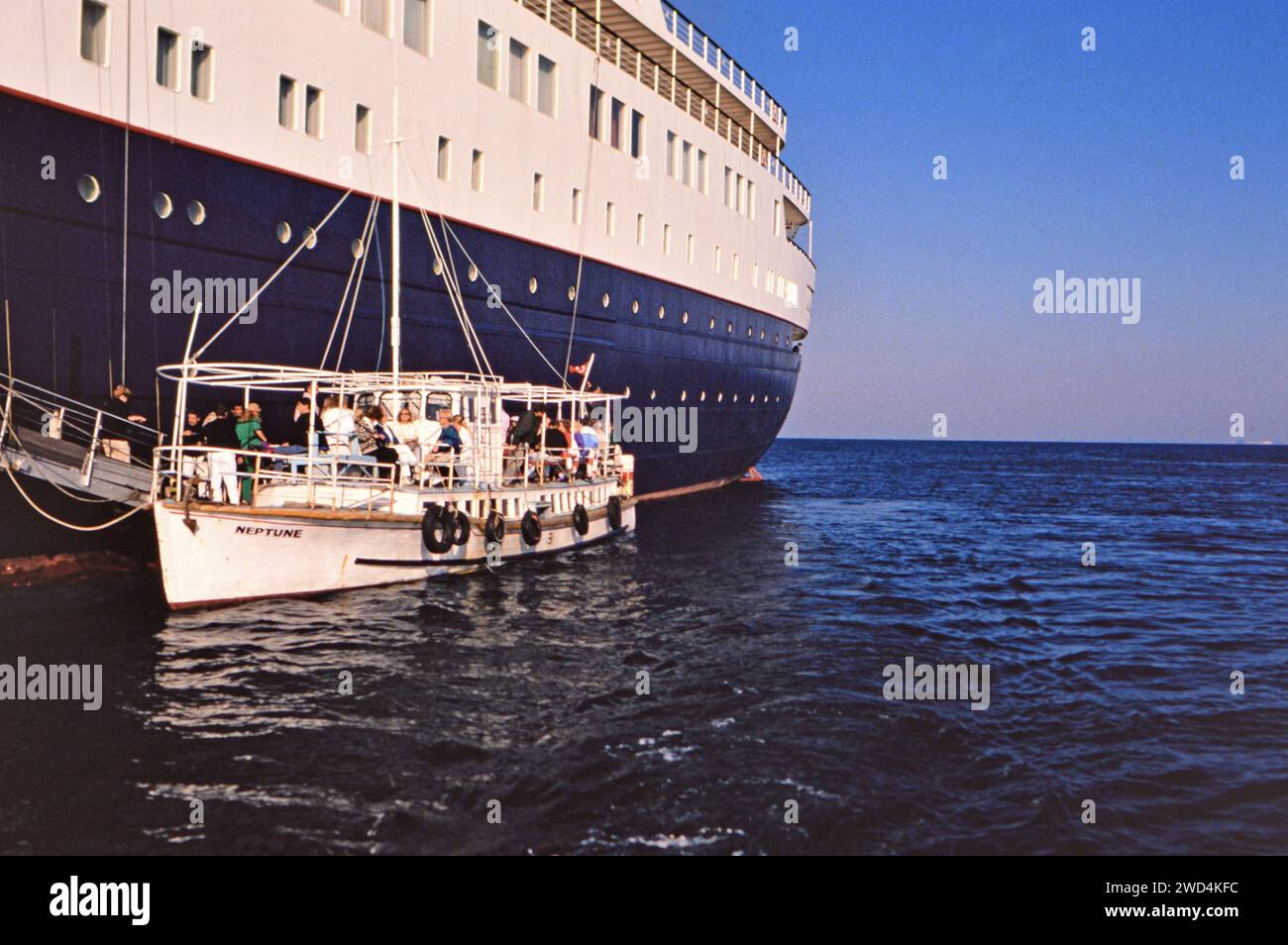 Stella Solaris, Sun Lines cruise ship, in the Mediterranean; passengers ...