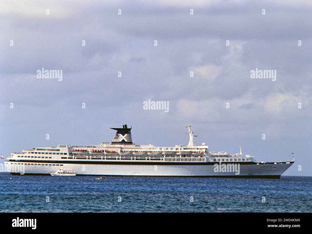 Meridian cruise ship (Carib Princess) at anchor off George Town Grand ...