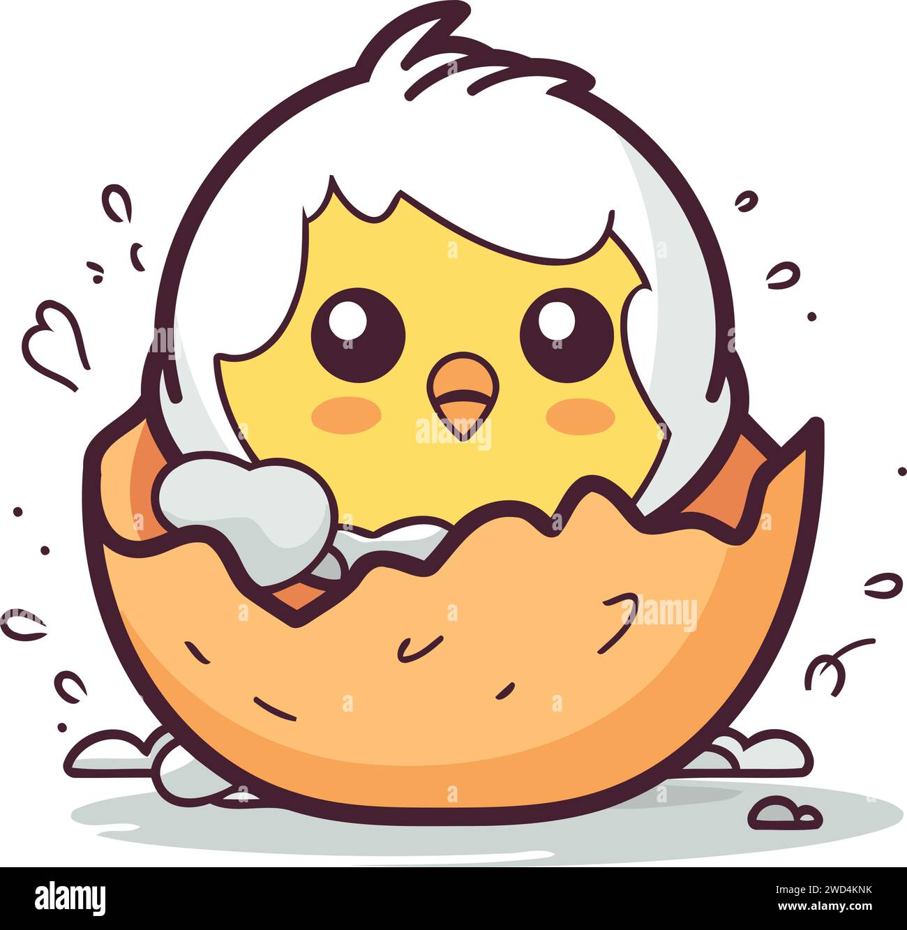 Easter egg character design. Cute cartoon chicken vector illustration ...