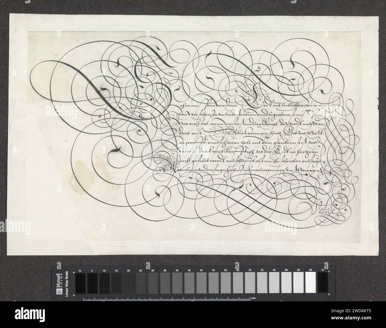 Design of a writing example: Sehen (...), 1605 drawing Calligraphic ...