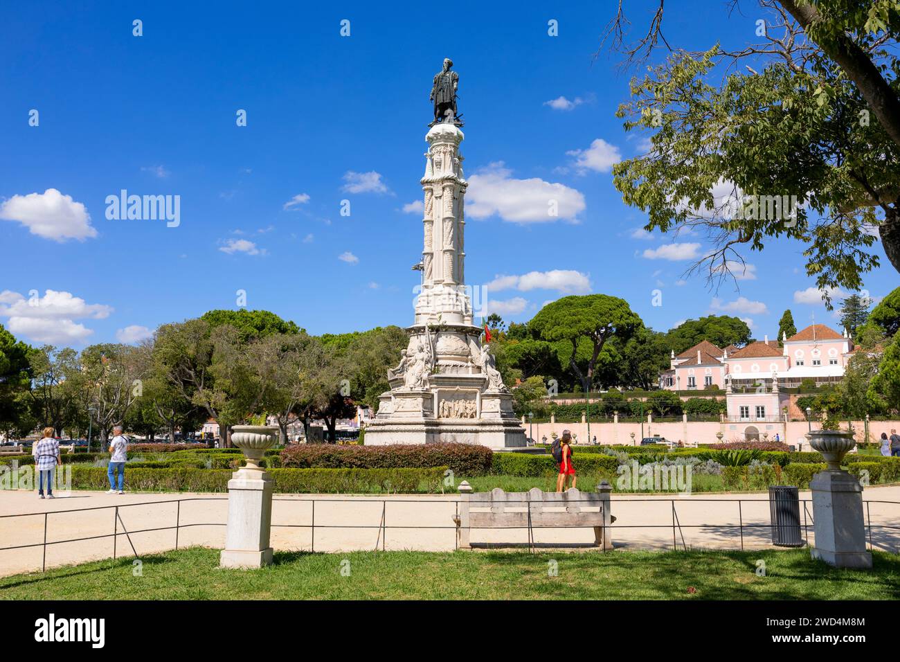 Lisboa, Portugal - 19.09.2023 Garden of "Afonso de Albuquerque" with ...