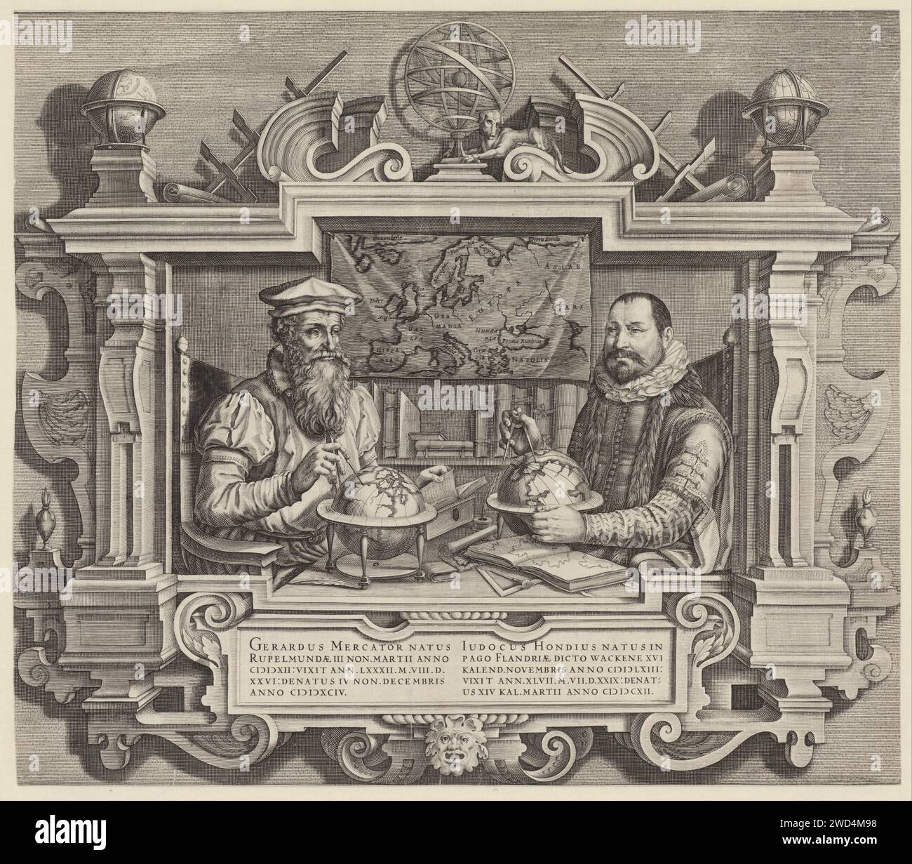 Portrait of Jodocus Hondius and Gerard Mercator, Hendrick Hondius ...